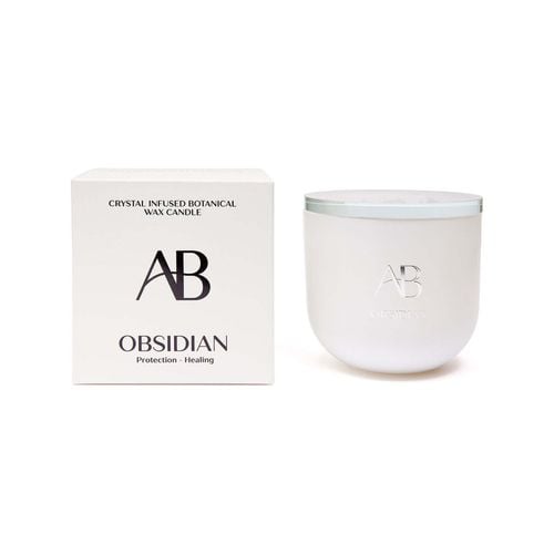 Aromabotanical Obsidian Crystal Infused 340g Scented Wax Candle ...