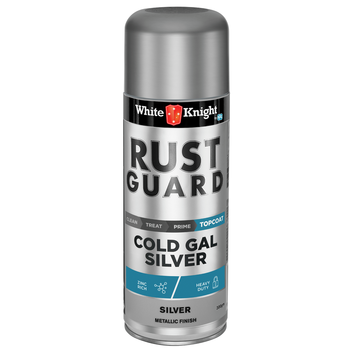 White Knight 300g Cold Gal Silver Rust Guard Spray Paint - Bunnings ...