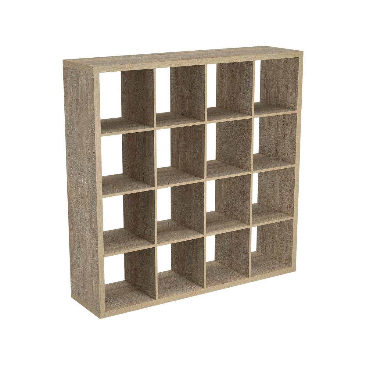 Flexi Storage Clever Cube 1460 x 390 x 1460mm Oak 4 x 4 Storage Unit ...