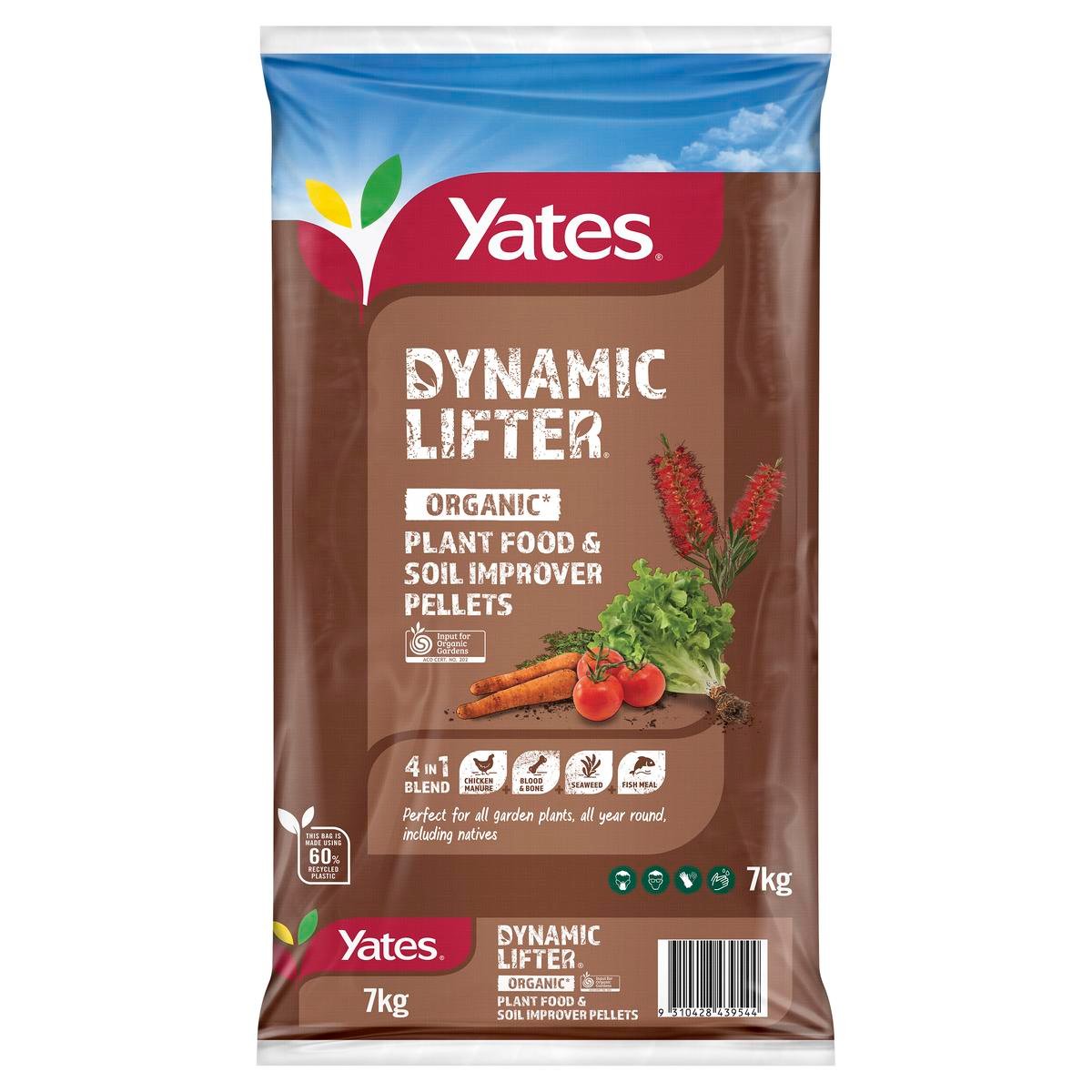 Yates 7kg Dynamic Lifter Organic Plant Food & Soil Improver Pellets ...