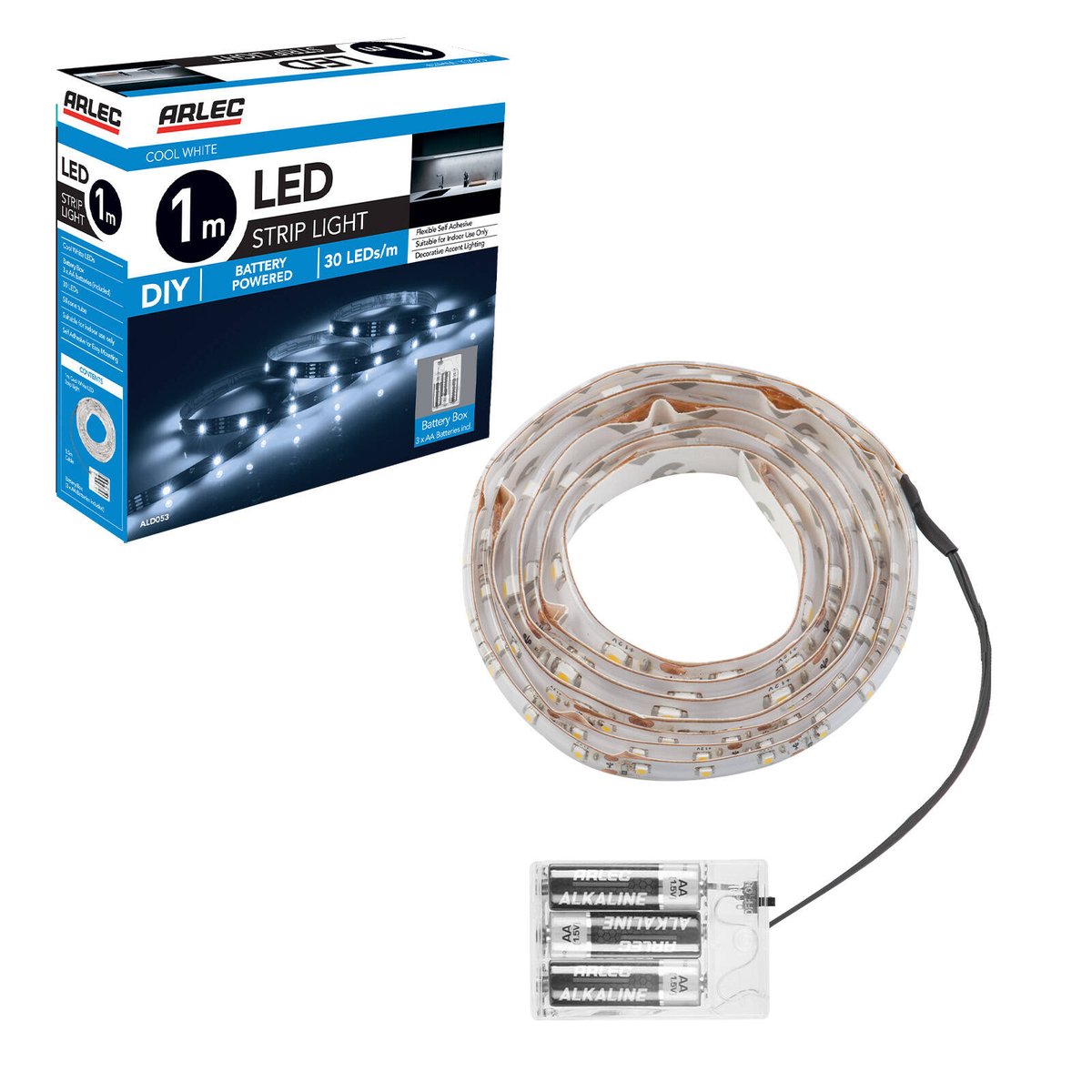 Arlec 1m Cool White Battery Strip Light - Bunnings New Zealand