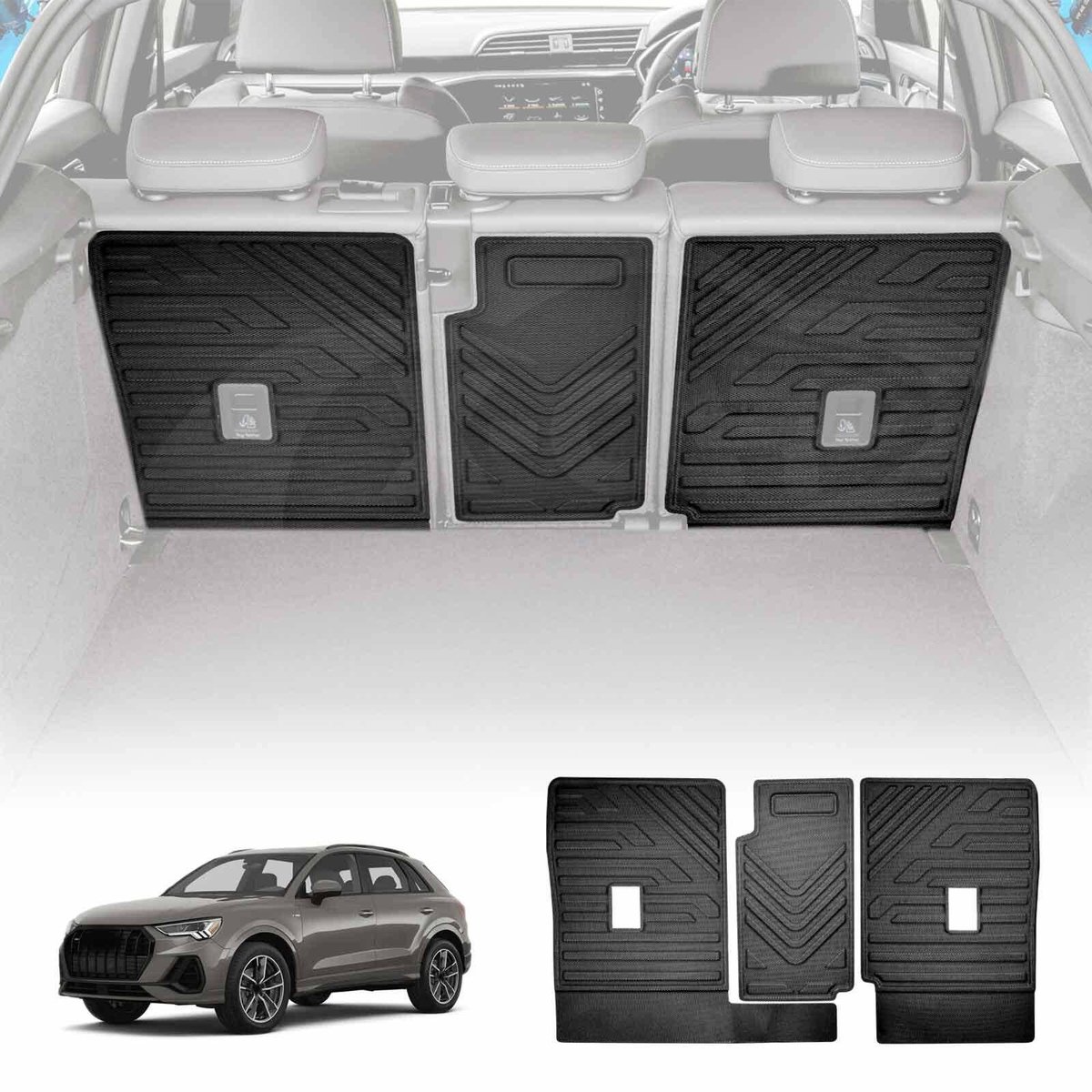 3D All Weather Back Seat Protector for Audi Q3 RS Q3 2019-2024 Heavy ...