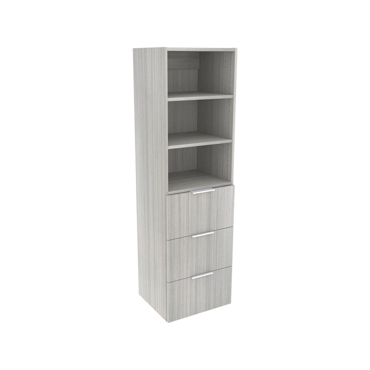 Lugna 1536 x 450 x 380mm Mist 3 Shelf 3 Drawer Storage Cabinet ...