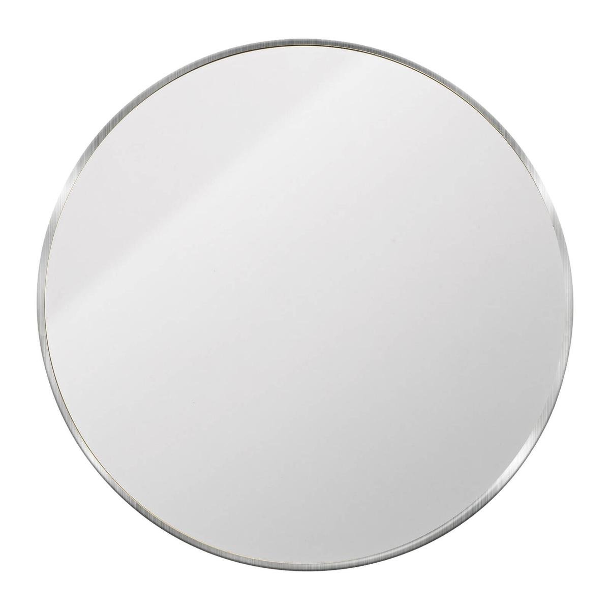 Barelli 1100 x 1100mm Brushed Nickel Large Flynn Round Framed Mirror ...