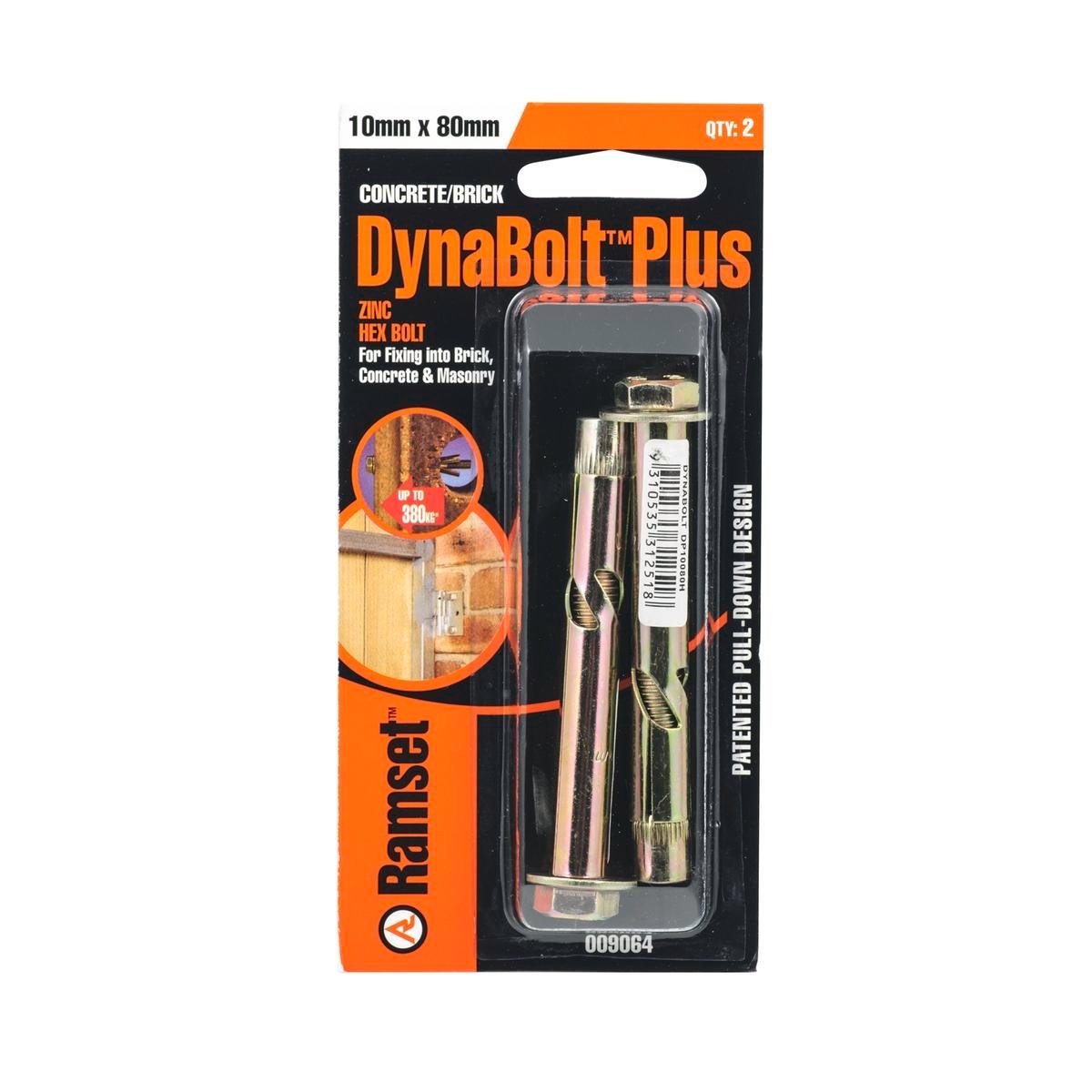 Ramset 10 x 80mm Flush DynaBolt Masonry Anchor - 2 Pack - Bunnings ...