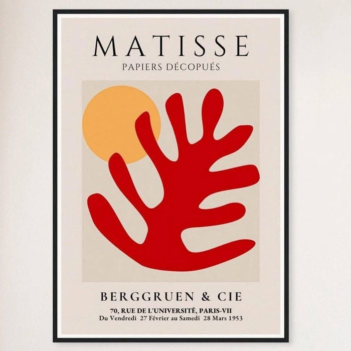Galrie Henri Matisse Vintage Red Leaf Exhibition Print at Berggruen ...