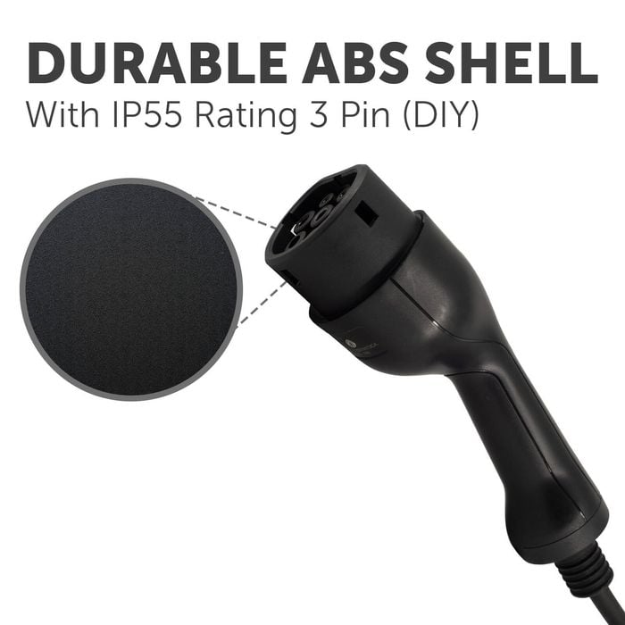 Arlec IP65 2.4kW Type 2 Connector EV Portable Charger With 7m Cable ...