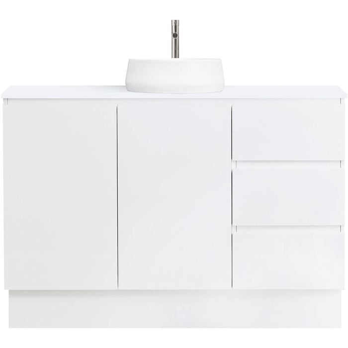 CIBO 1200mm White Nordic Full Height Bathroom Vanity With White Matte ...