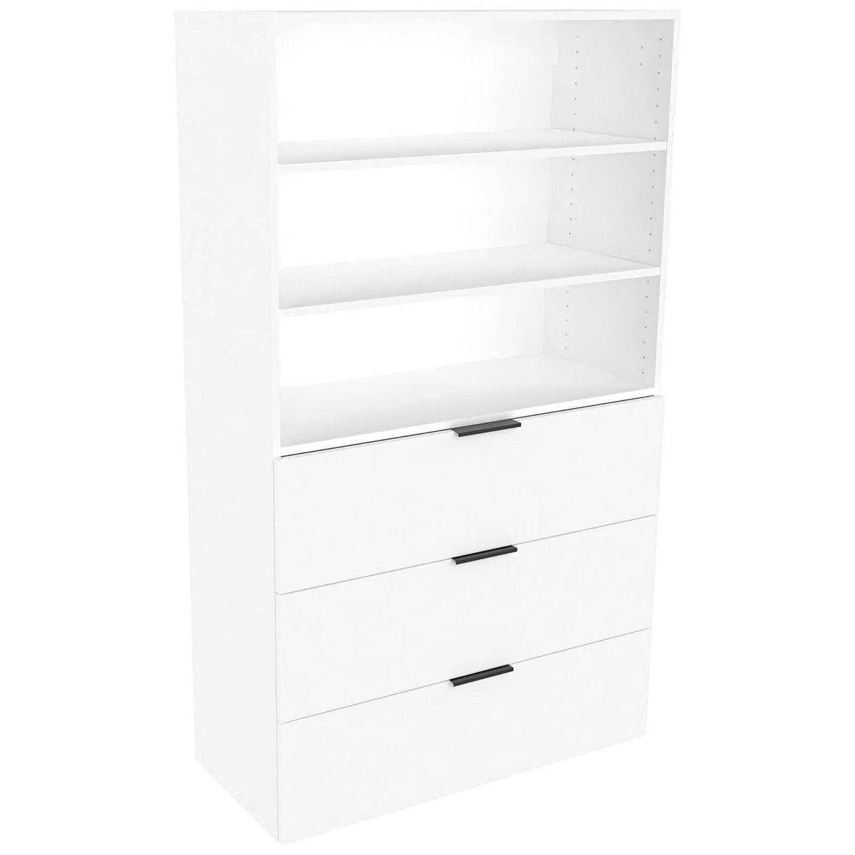Lugna 1536 x 900 x 380mm White 2 Shelves 3 Drawers Robe Insert - White ...