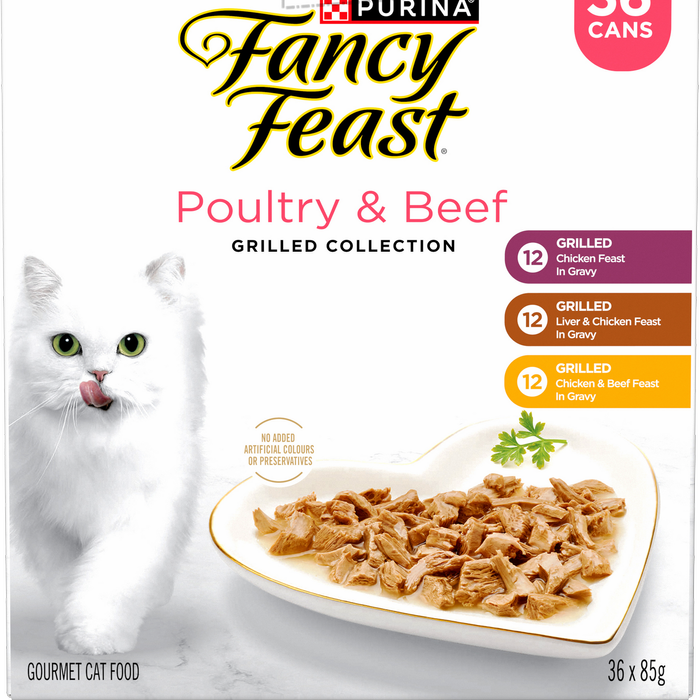 FANCY FEAST 36 x 85g Grilled Poultry & Beef Collection Variety Pack ...