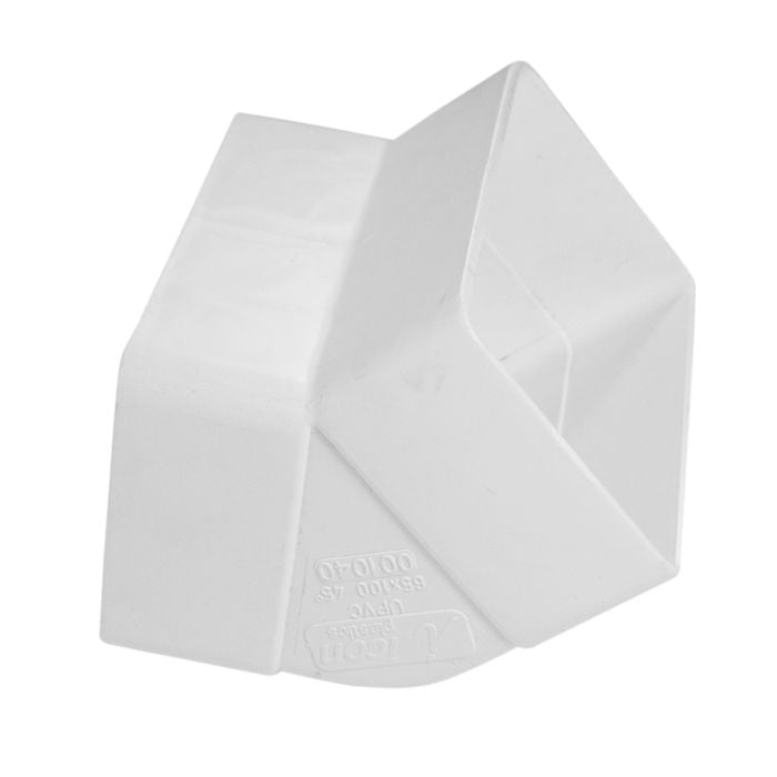 Icon Plastics 100 x 65mm PVC Downpipe With 45° Socket Bend - Bunnings ...