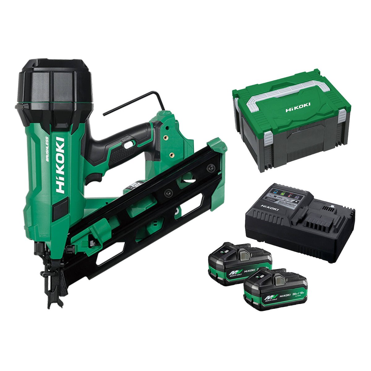 HIKOKI 18V Brushless Cordless Framing Nailer 2XMV Kit NR1890DCA HMZ ...