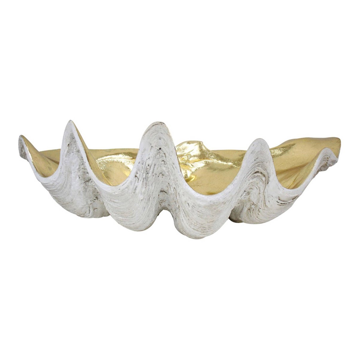 LVD Decorative 52cm Resin Clam Shell/Trinket Decor XL - Aged White/Gold ...
