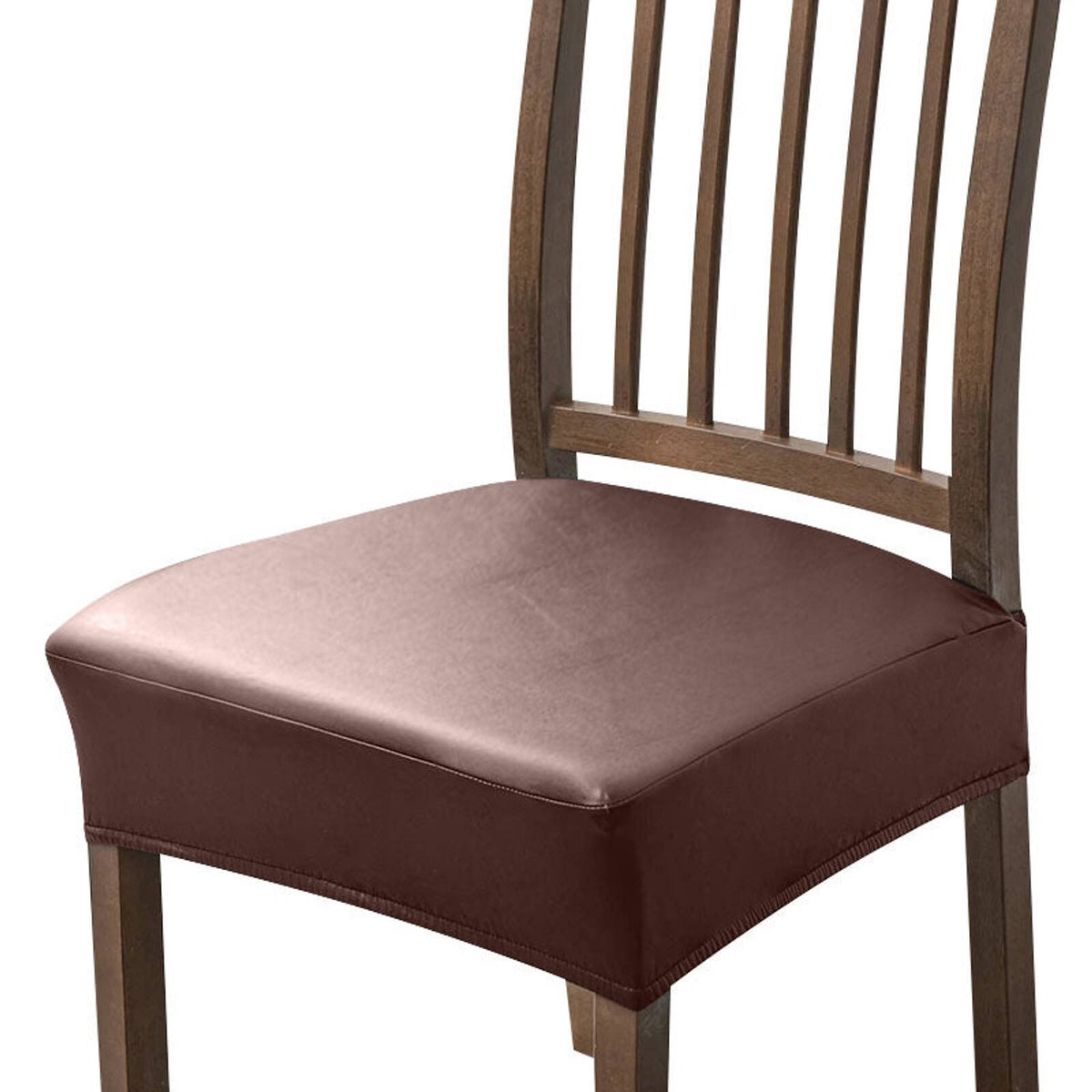 Anyhouz Chair Cover Coffee PU Leather Seat Slipcover - Bunnings Australia