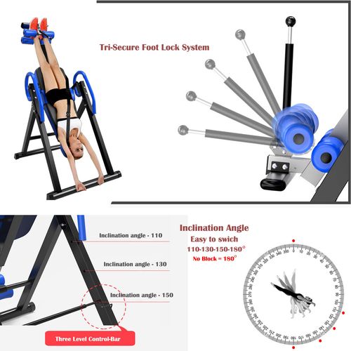 Gravity Inversion Table - Upside Down Machine - Heavy Duty - Blue ...