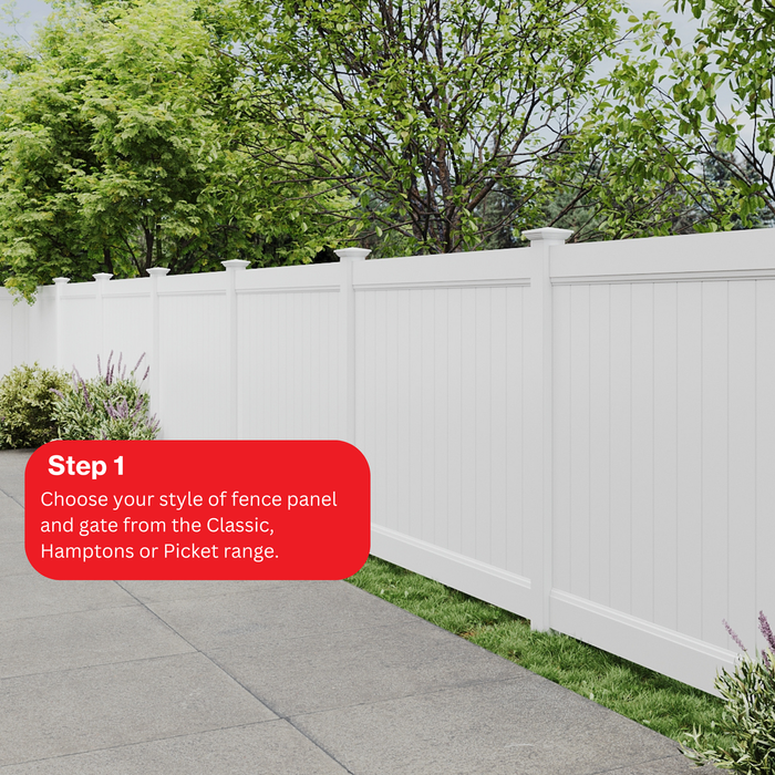 RapidFence 2185 x 1700mm White Hampton PVC Fence - Bunnings Australia