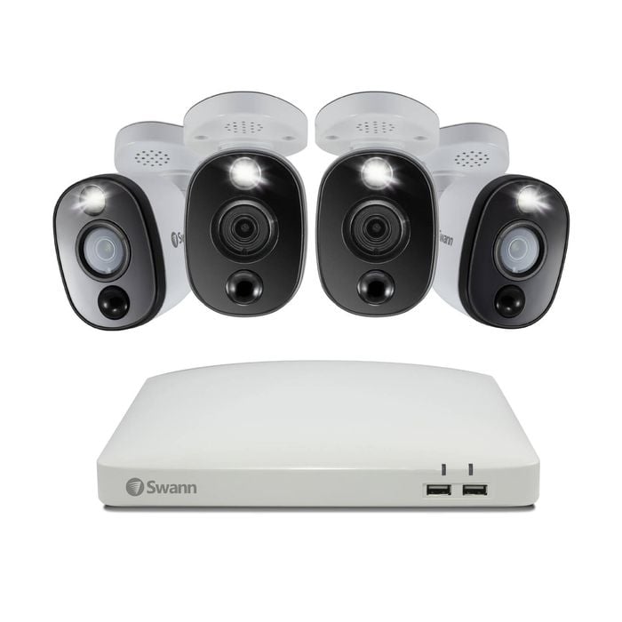 Swann 4 Camera 4 Channel 4K Ultra HD DVR Spotlight Security System - Bunnings Australia