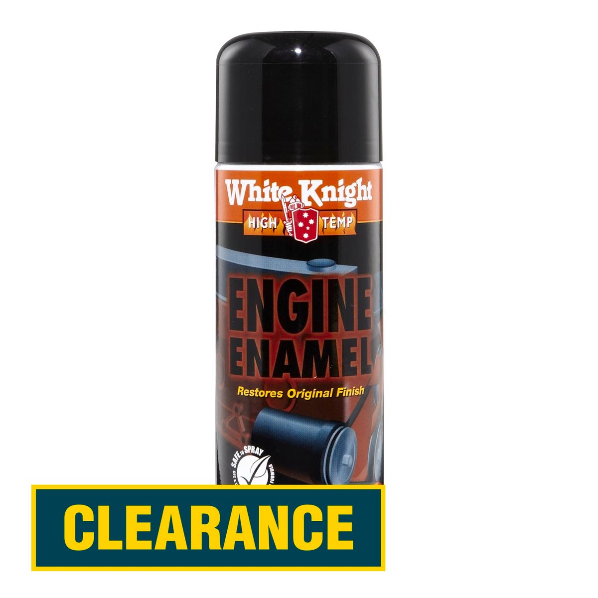 White Knight 300g Flat Black Hi Temp Engine Enamel Spray Paint ...