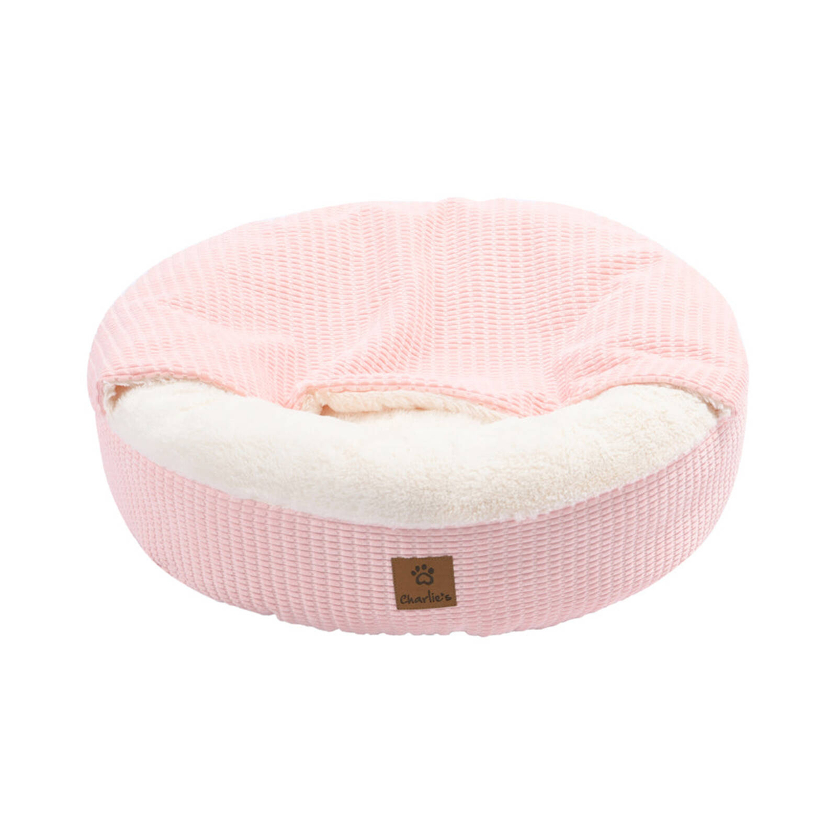Charlie's Snookie Hooded Calming Dog Bed Pink - Small - Bunnings Australia