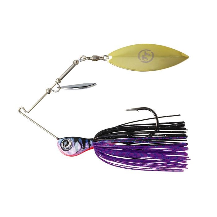 TT Lures 1/2oz Tornado+ Tandem Blade Spinnerbait Lure - PURPLE BLACK ...