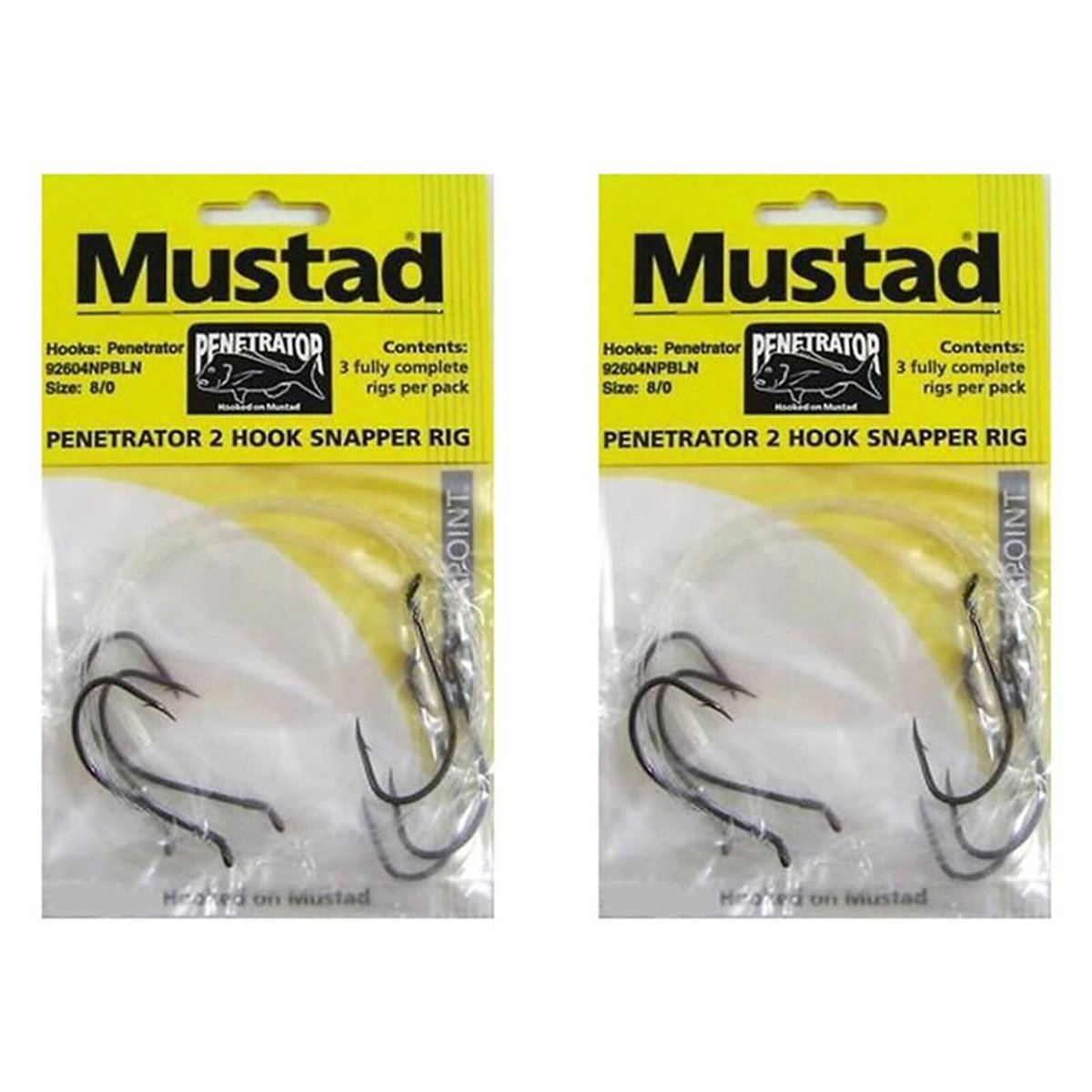 2x Mustad Penetrator Snapper 2 Hook Rig X 3 Chemically Sharpened Rigs Size 8/0 - Bunnings Australia
