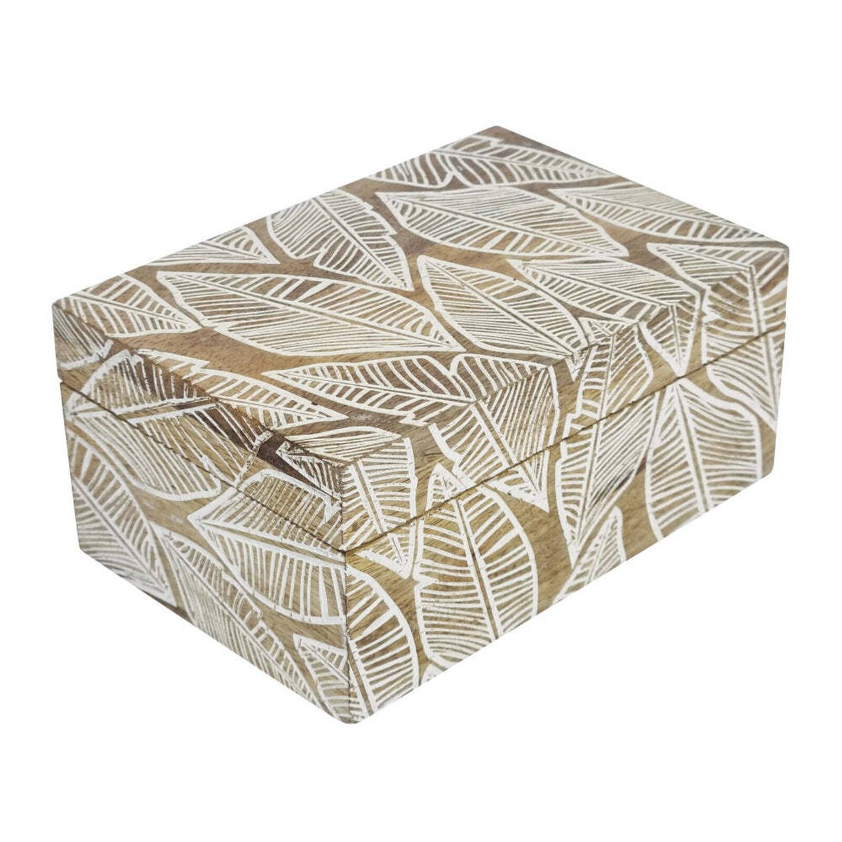 J.Elliot Home Maya Rectangle 10x15cm Wood Trinket Box - Natural ...