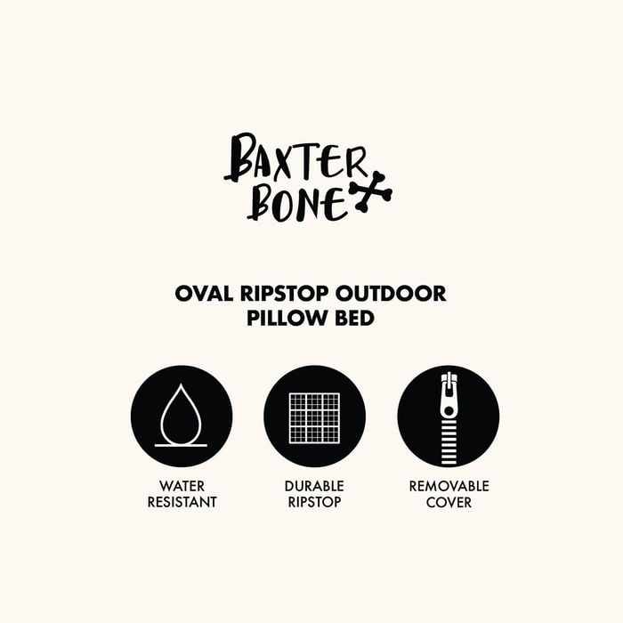 Baxter Bone Outdoor Large Grey Water Resistant Removable Cushion Pet ...