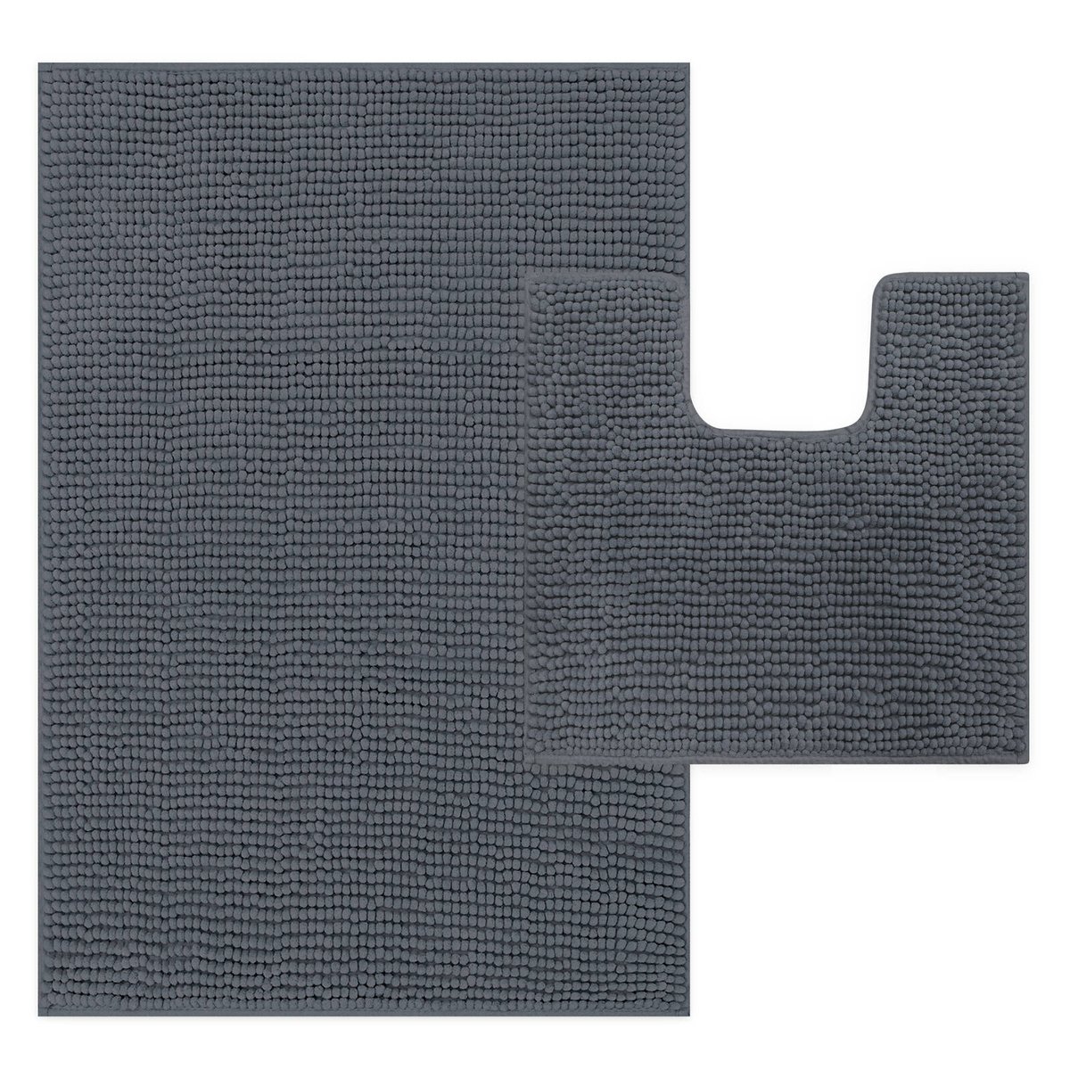 LINENOVA 2 Pcs Bathroom Mat + Toilet Root Mat Set - Charcoal - Bunnings ...