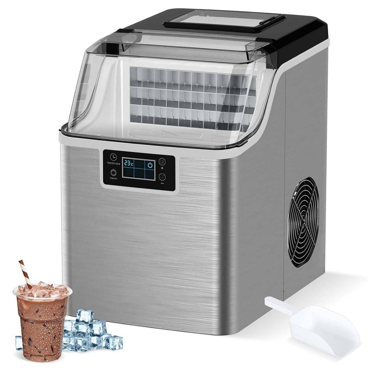 Advwin 20kg Ice Maker Machine Clear Cube Making Countertop Home ...