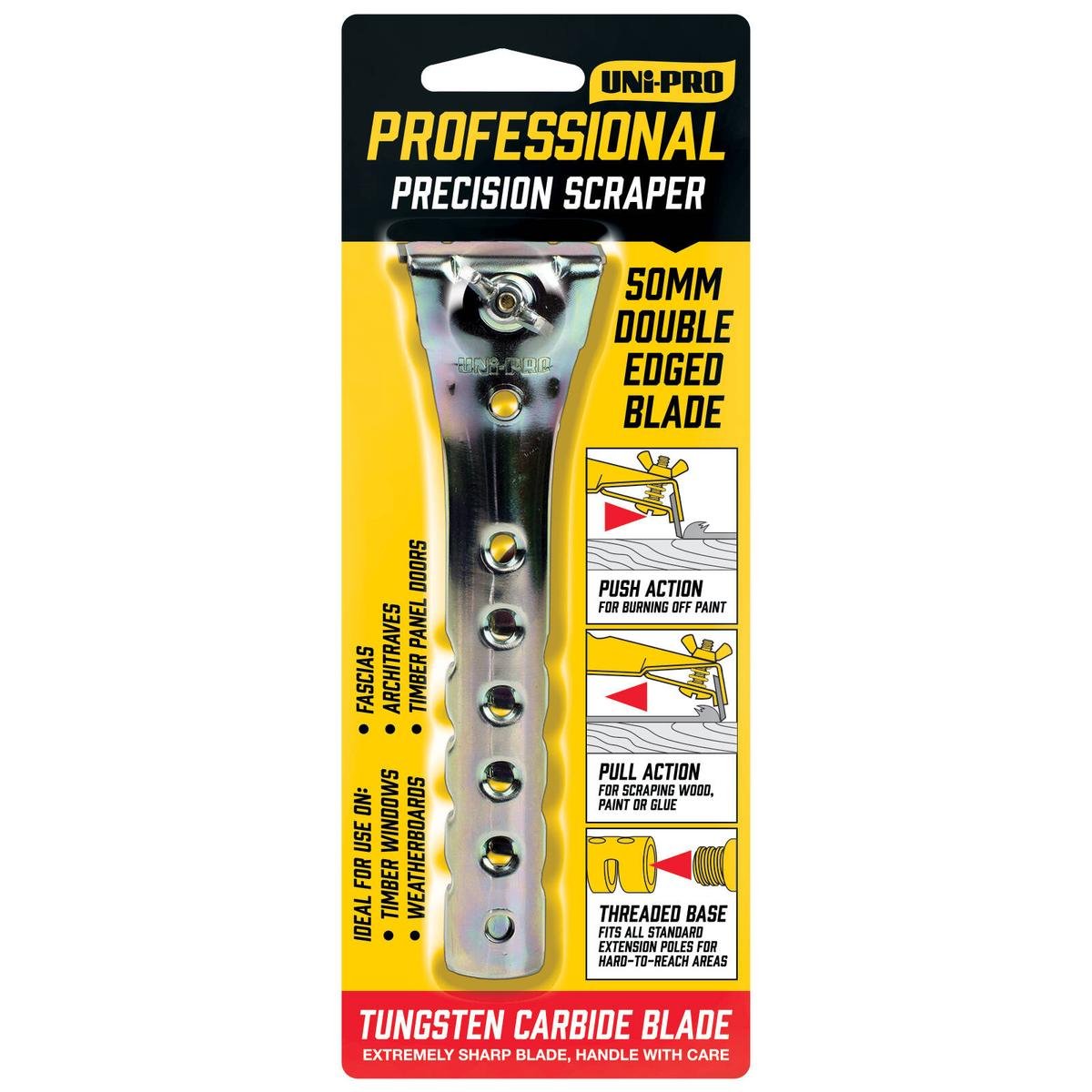 UNi-PRO Professional 50mm Tungsten Carbide Precision Scraper - Bunnings ...