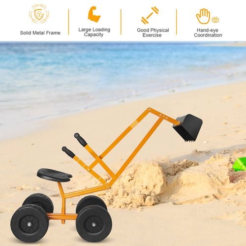 Costway Kids Sand Digger Ride on Excavator with Swivel Seat and 8 ...