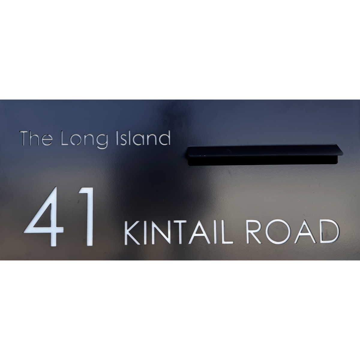 Numero Black Custom Letterbox & House Sign - Medium Rectangle ...