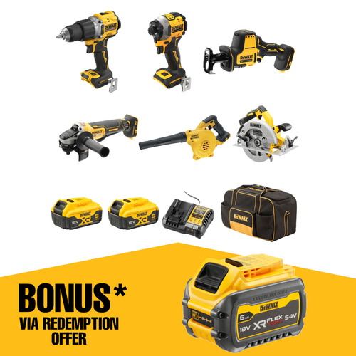 DeWALT 18V XR 5.0Ah 6 Piece Combo Kit DCZ601P2-XE - Bunnings Australia