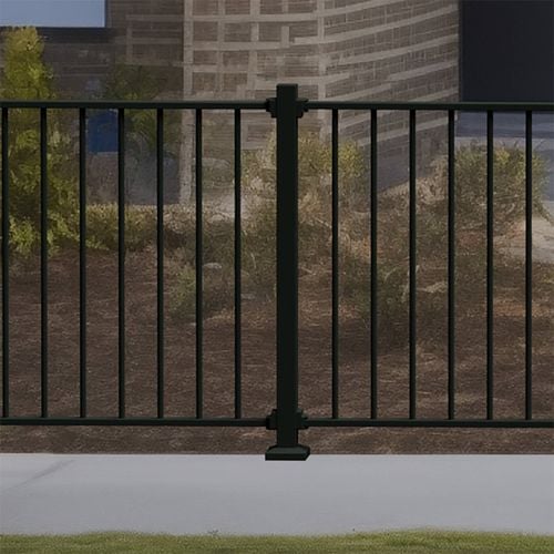 ProtectorAl 50 x 50 x 1000mm H Satin Black Aluminium Garden Flanged ...