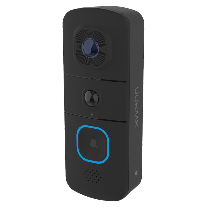 Swann EVO Wireless Video Doorbell (Black) with SwannShield AI Voice ...