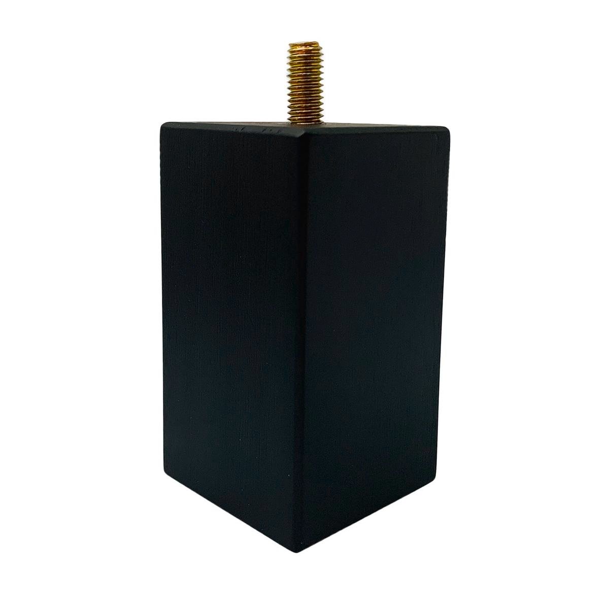 Adoored 53 x 53 x 100mm Black Square Pine Furniture Leg - Bunnings ...