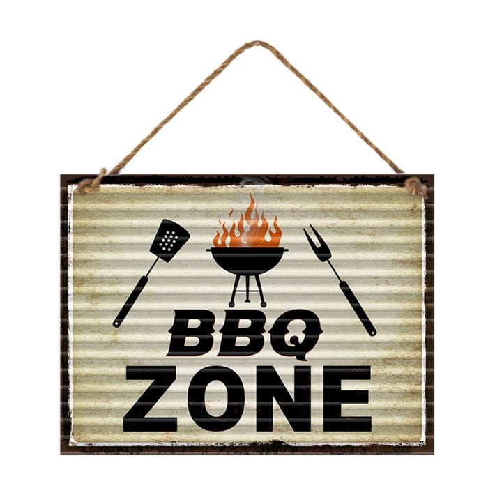 BBQ Zone Hanging Iron Sign 30x40cm w/ Rope Hanger Rectangle - Bunnings ...