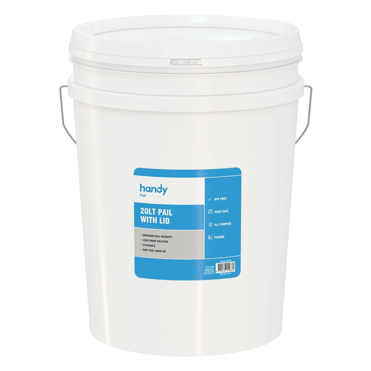 Handy 20L White Pail With Lid - Bunnings New Zealand