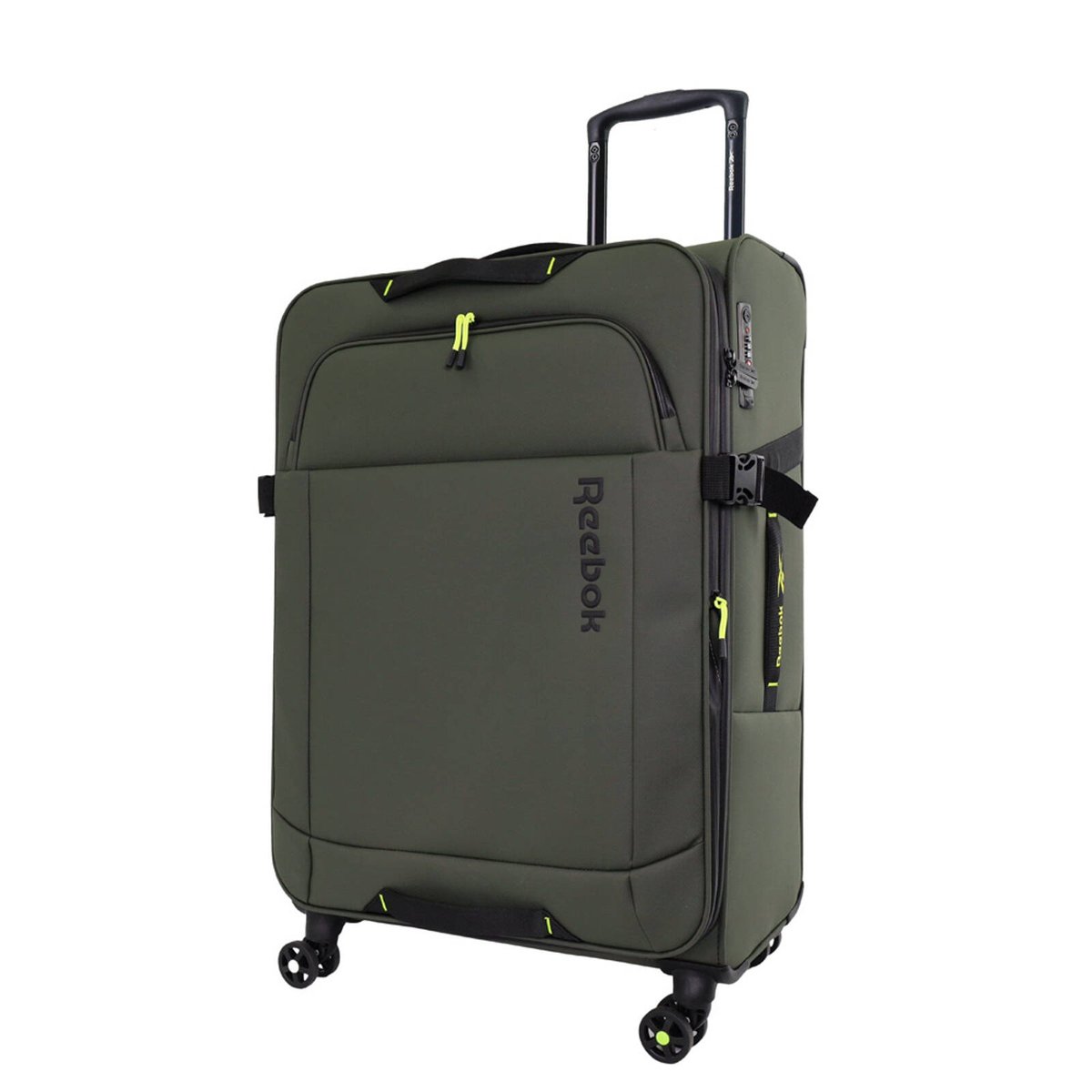 Reebok Pro Medium Leather Film Soft Shell Suitcase Travel Luggage 69cm ...