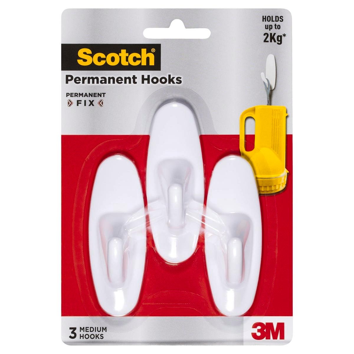 Scotch Permanent Medium Oval Hook - 3 Pack - Bunnings Australia