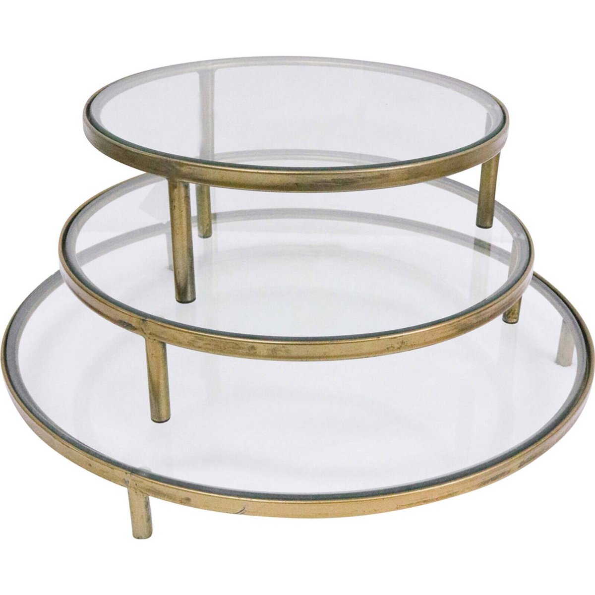 3pc LVD Metal Glass 45/35/30cm Display Tray - Clear/Gold - Bunnings ...