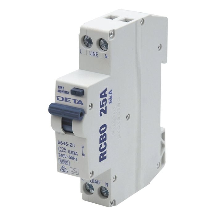 DETA 25A Residual Circuit Breaker With Overload Protection - Bunnings ...