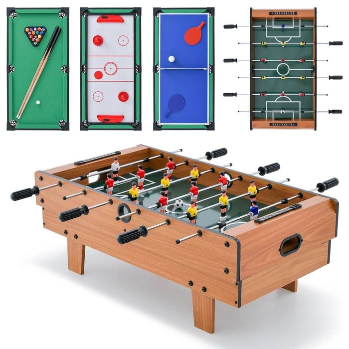 Costway 4-in-1 Combo Game Table Set Foosball Table Billiards Ping Pong Hockey - Bunnings Australia