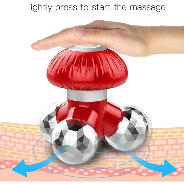 NNEOBA 4-in-1 Handheld Vibrating Massager Portable Mini Massager Red ...