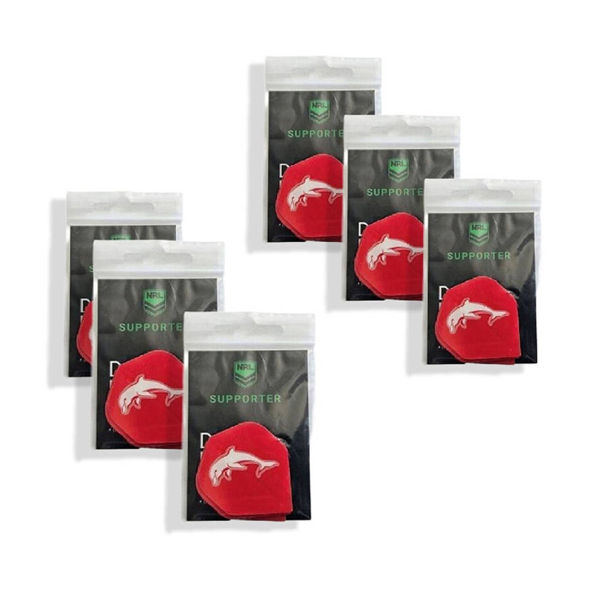 6x 3pc NRL Dart Flights Dolphins Gold Coast Team Design Metronic ...