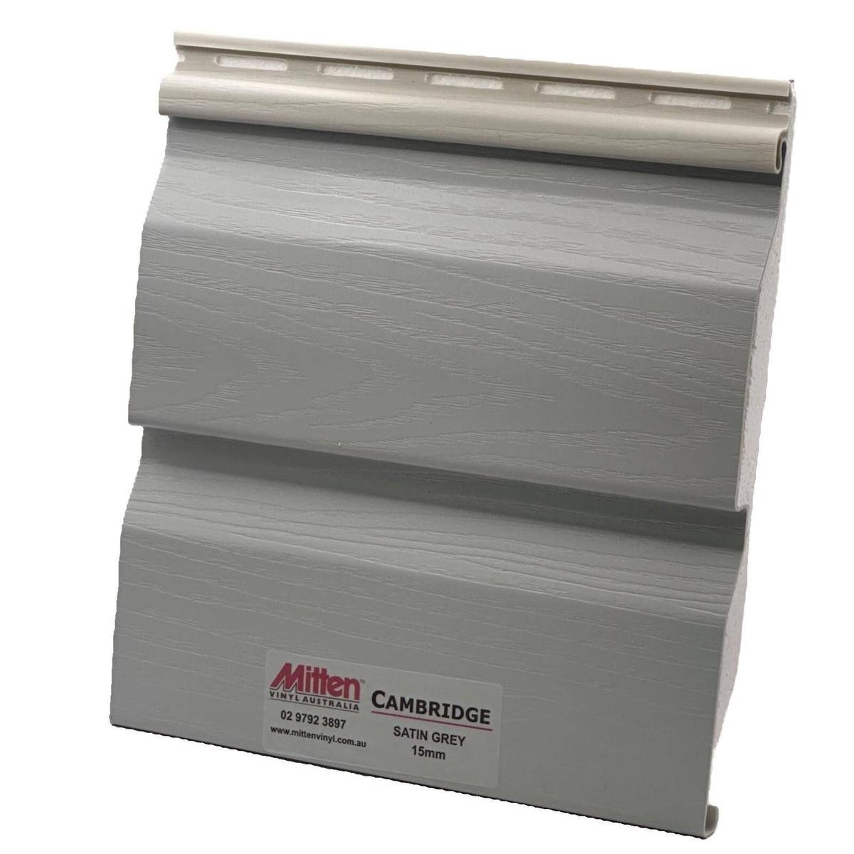 Mitten Vinyl Australia 5.84m x 15mm Satin Grey Cambridge Vinyl Cladding ...
