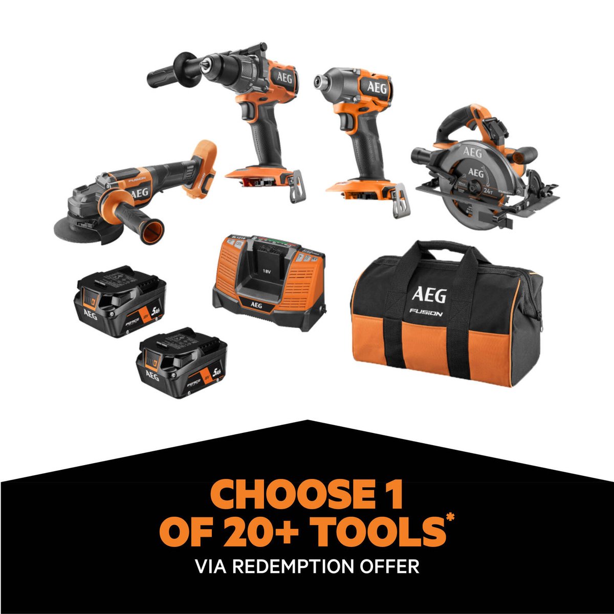 AEG 18V FUSION 4-Piece 5.0Ah FORCE Kit - Bunnings Australia