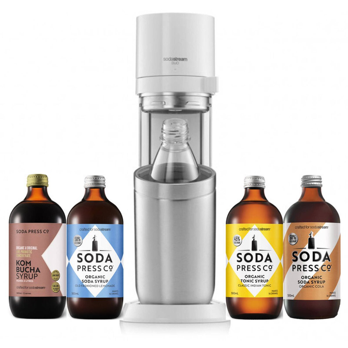 SodaStream DUO with Flavours - White - Bunnings Australia