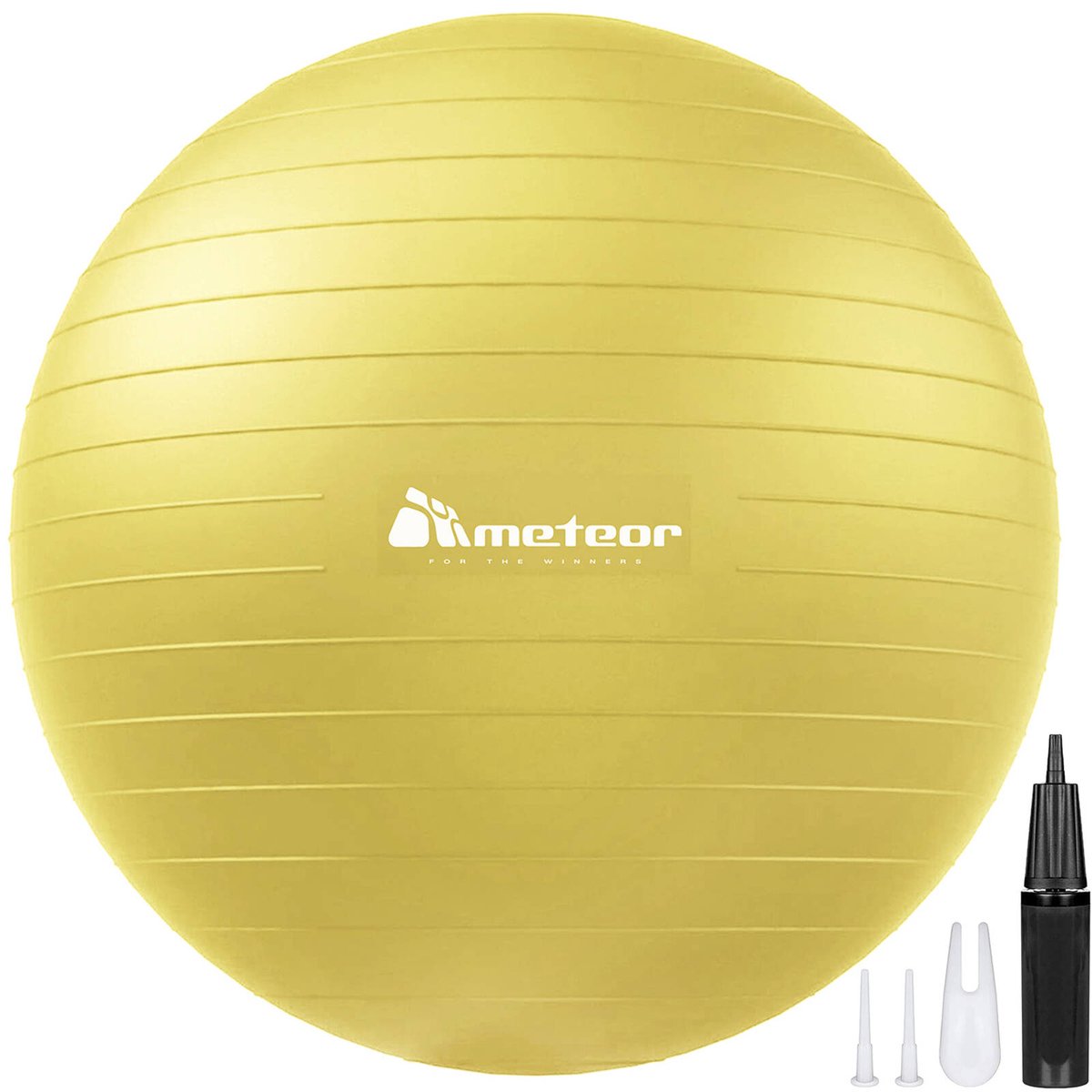 METEOR Yellow 65-75cm Yoga Ball with Pump - Bunnings Australia