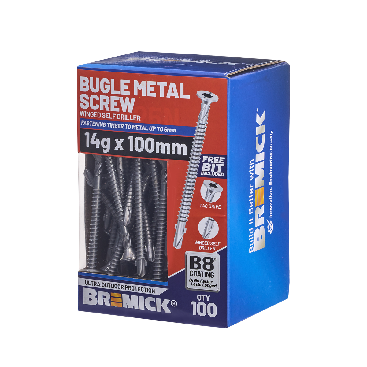Bremick Metal Bugle Screw 14g x 100 T40 B8 PK100 - Bunnings Australia